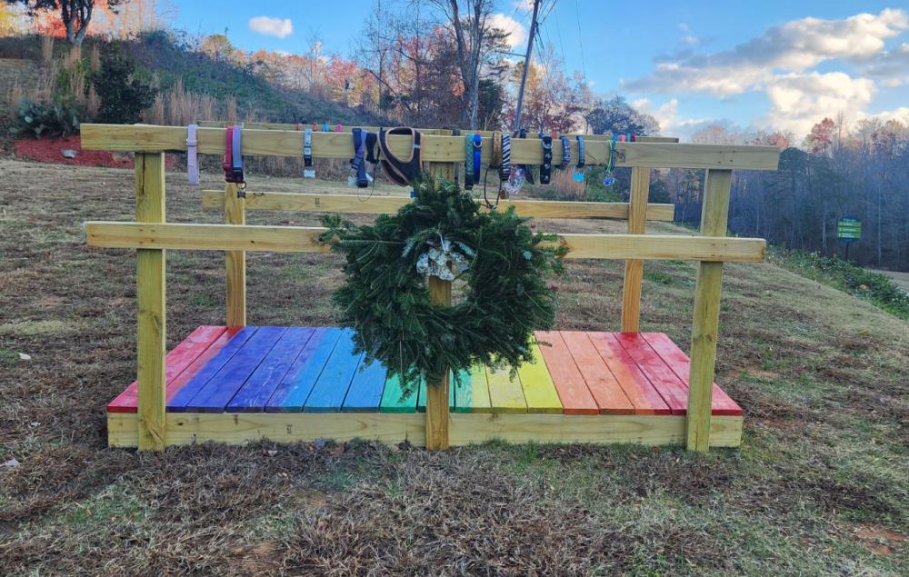 The New Lake Lure Rainbow Bridge has been decorated for the holidays ...