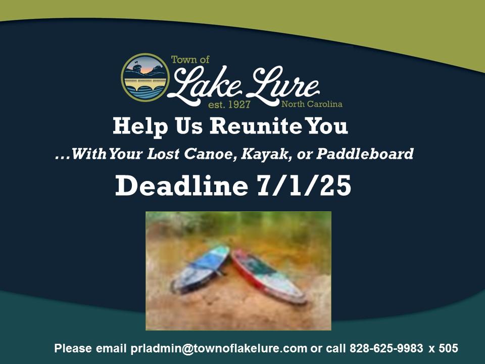 Is Your Non-Motorized Boat Missing? | Lake Lure North Carolina