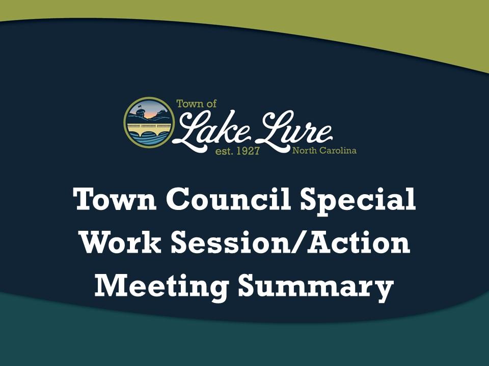 Town Council Work Session and Action Meeting Summary - Wednesday, July ...